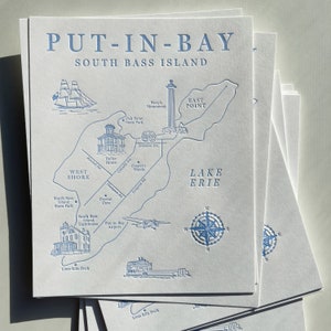 Put-in-bay Letterpress Map Print - Etsy