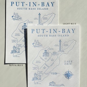 Put-in-bay Letterpress Map Print - Etsy