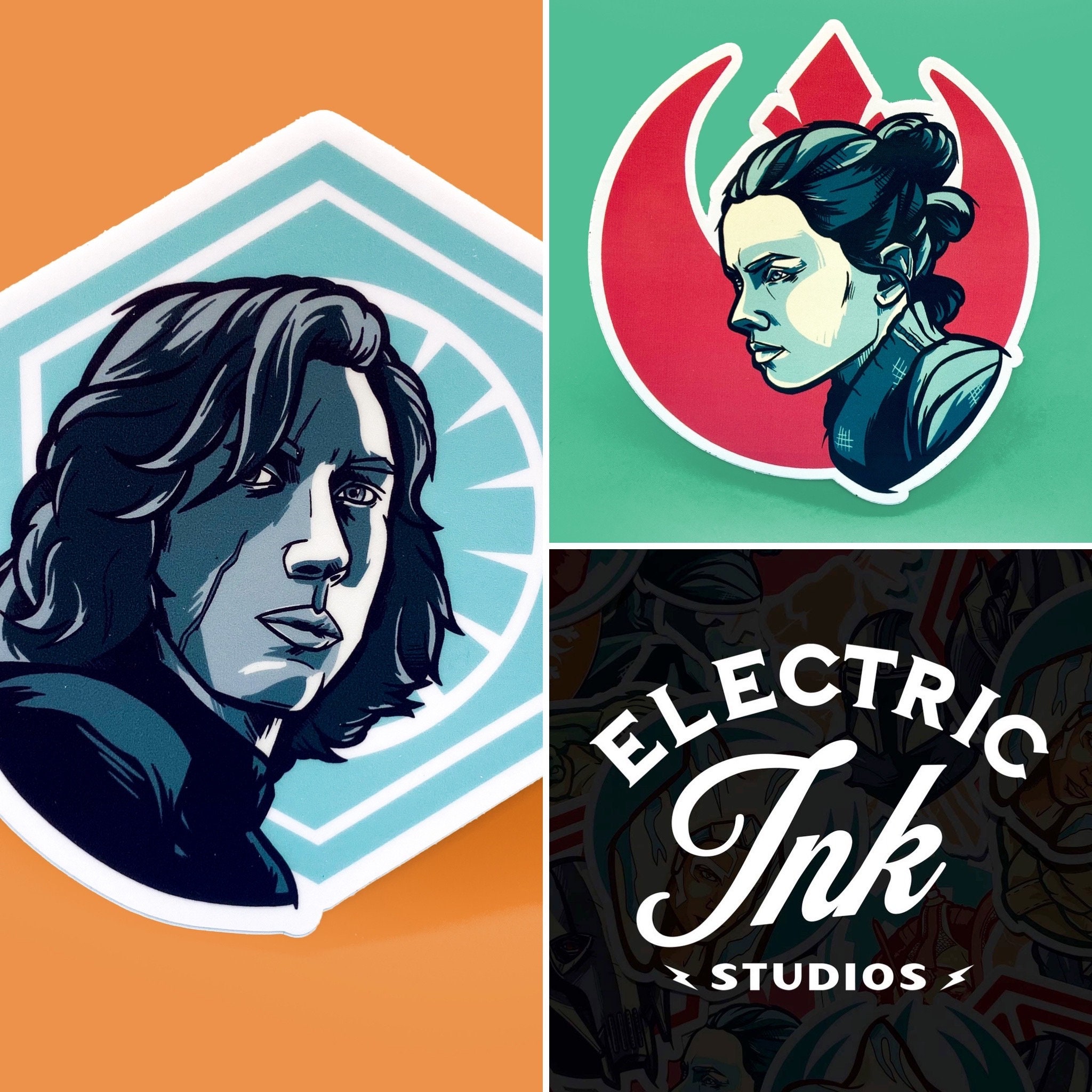 Star Wars Sticker Pack Rey & Kylo / Vinyl Sticker / Laptop | Etsy
