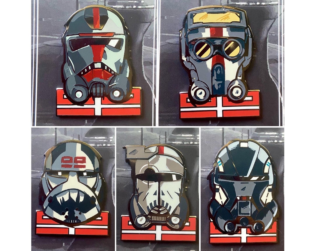 Star Wars the Bad Batch Enamel Pins - Hunter, Crosshair, Wrecker, Tech ...