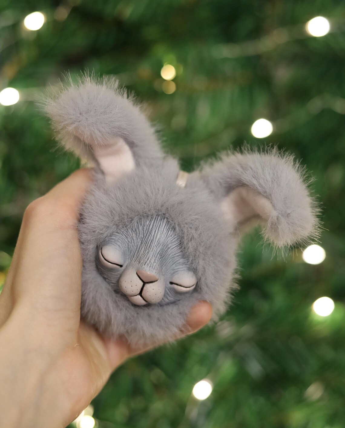 Bunny Christmas Ornament, Fluffy Rabbit, Plush Bunny, Soft Christmas ...