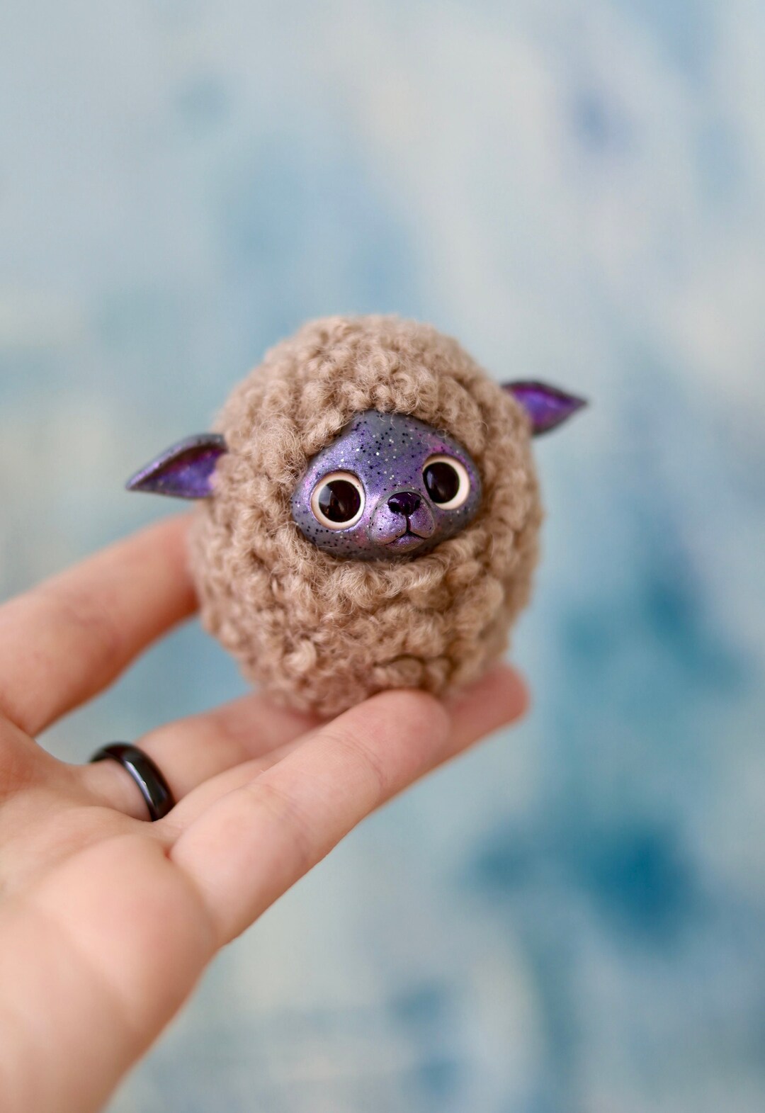 Alfie - Plush Wolf, Cute Moster Toy, Pompom Monster, Polymer Clay Doll ...