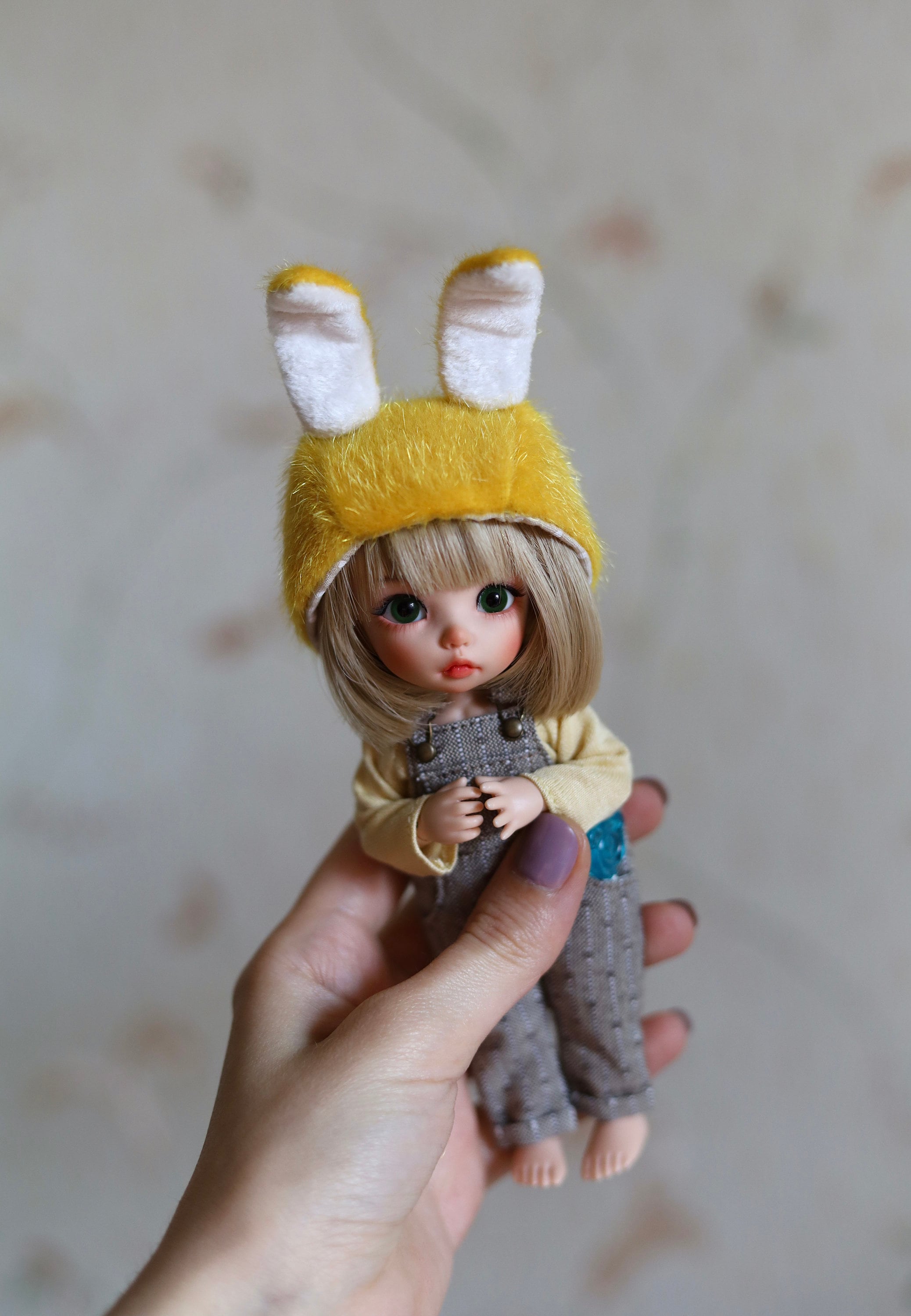 Bunny Hat for Pukifee Ante Doll, White Animal Cap for Bjd Dolls, Doll ...