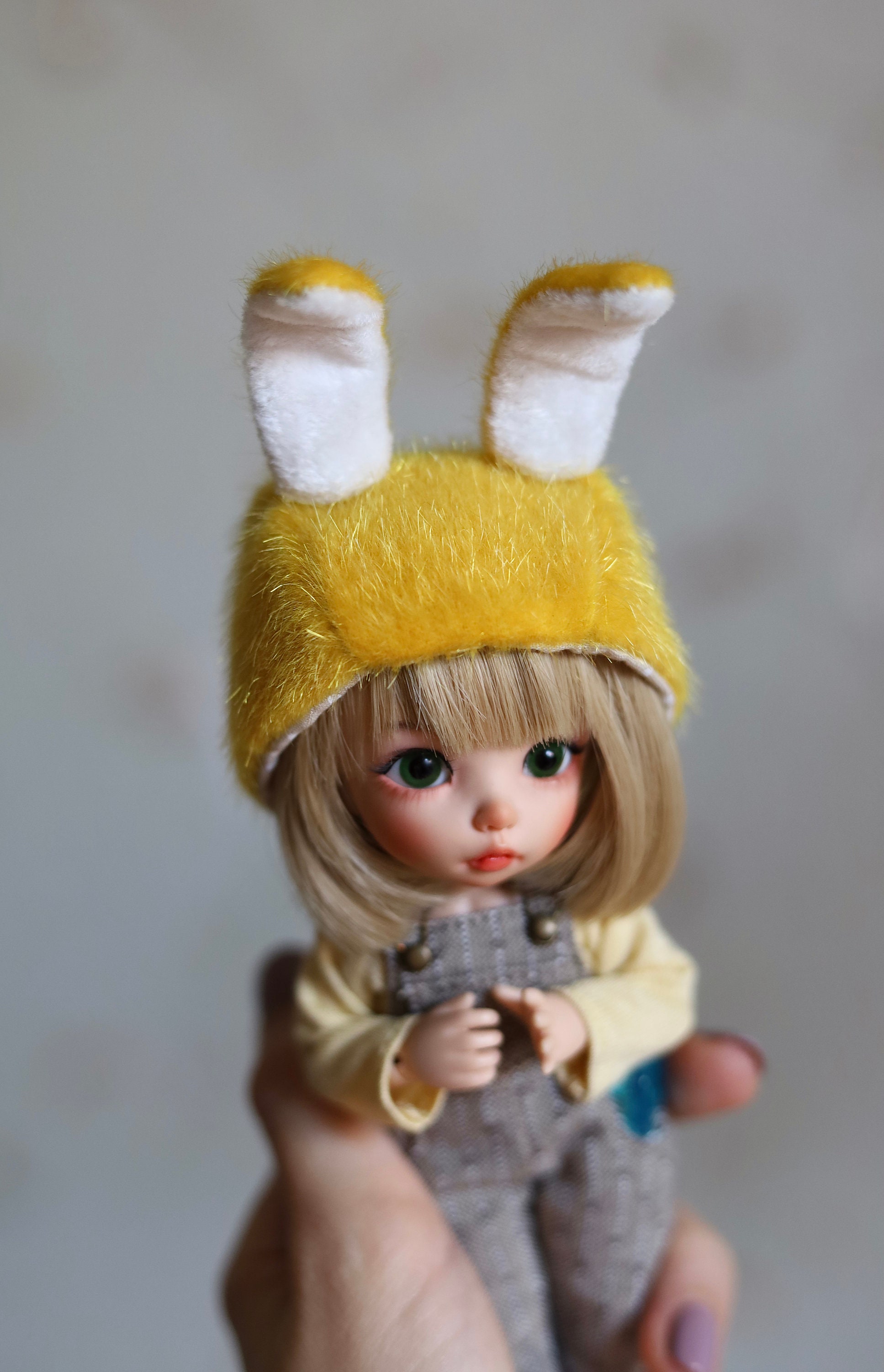 Bunny Hat for Pukifee Ante Doll, White Animal Cap for Bjd Dolls, Doll ...