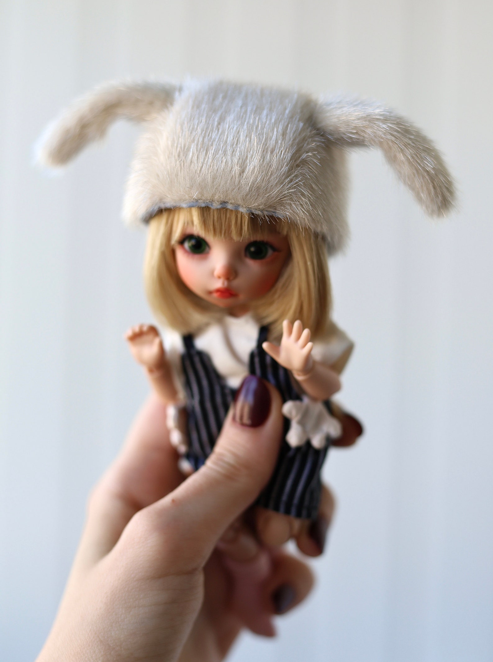 Bunny Hat for Pukifee Ante Doll, White Animal Cap for Bjd Dolls, Doll ...