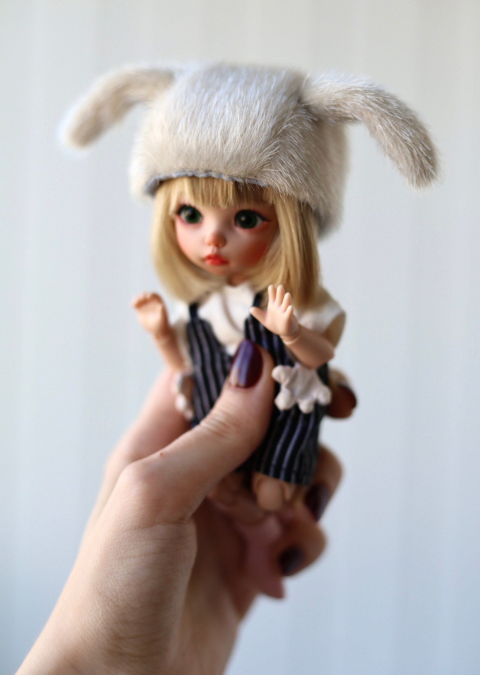 Bunny Hat for Pukifee Ante Doll, White Animal Cap for Bjd Dolls, Doll ...