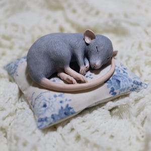 Sleeping Rat, 3d Pet Copy, Rat Portrait, Rat Figurine, Polymer Clay ...