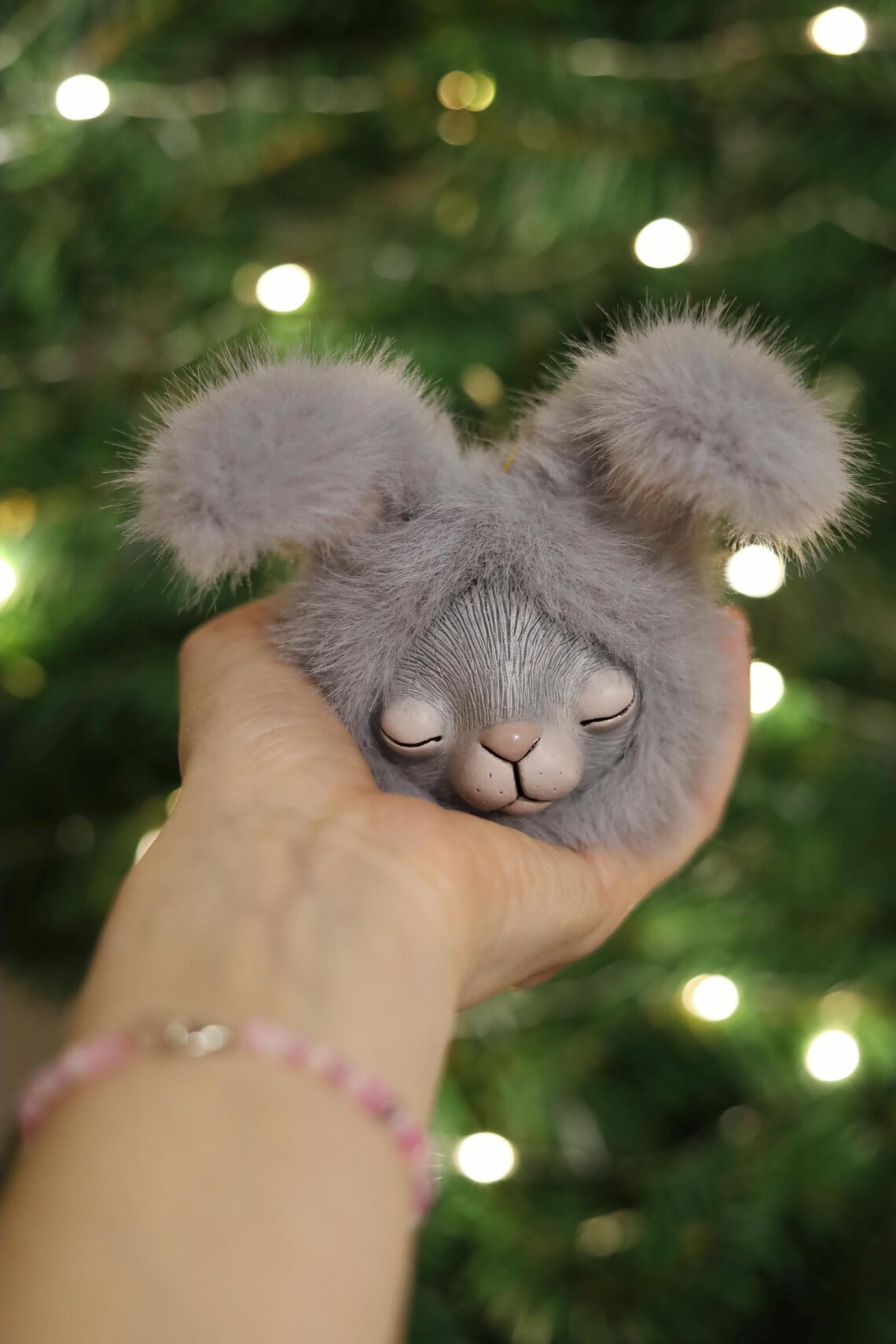 Bunny Christmas Ornament, Fluffy Rabbit, Plush Bunny, Soft Christmas ...