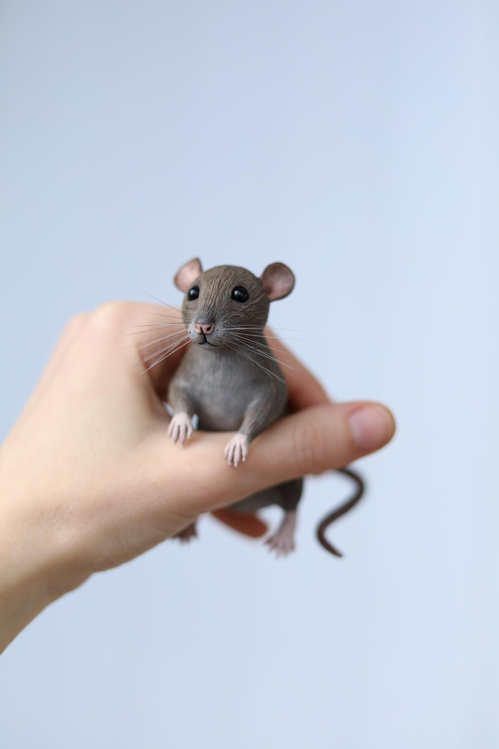 MOUSE FIGURINE, 3d Pet Copy, Rat Portrait, Rat Figurine, Polymer Clay ...