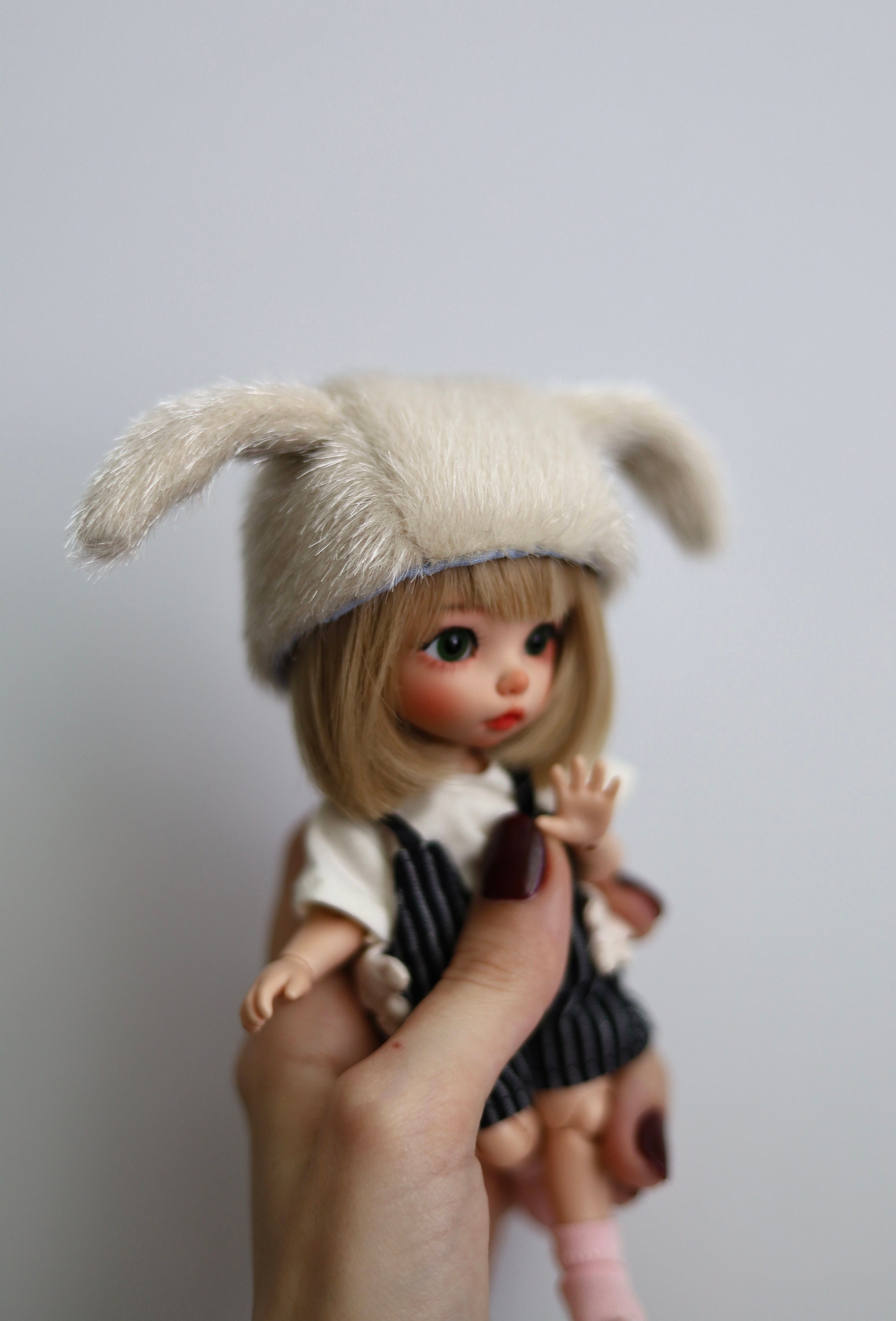 Bunny Hat for Pukifee Ante Doll, White Animal Cap for Bjd Dolls, Doll ...
