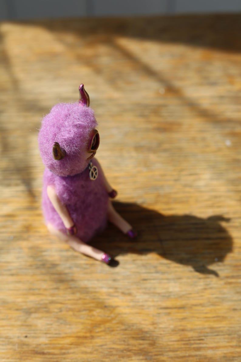 Fergus - Purple Cyclop, Cyclop Boy, Polymer Clay Toy, Plush Monster ...