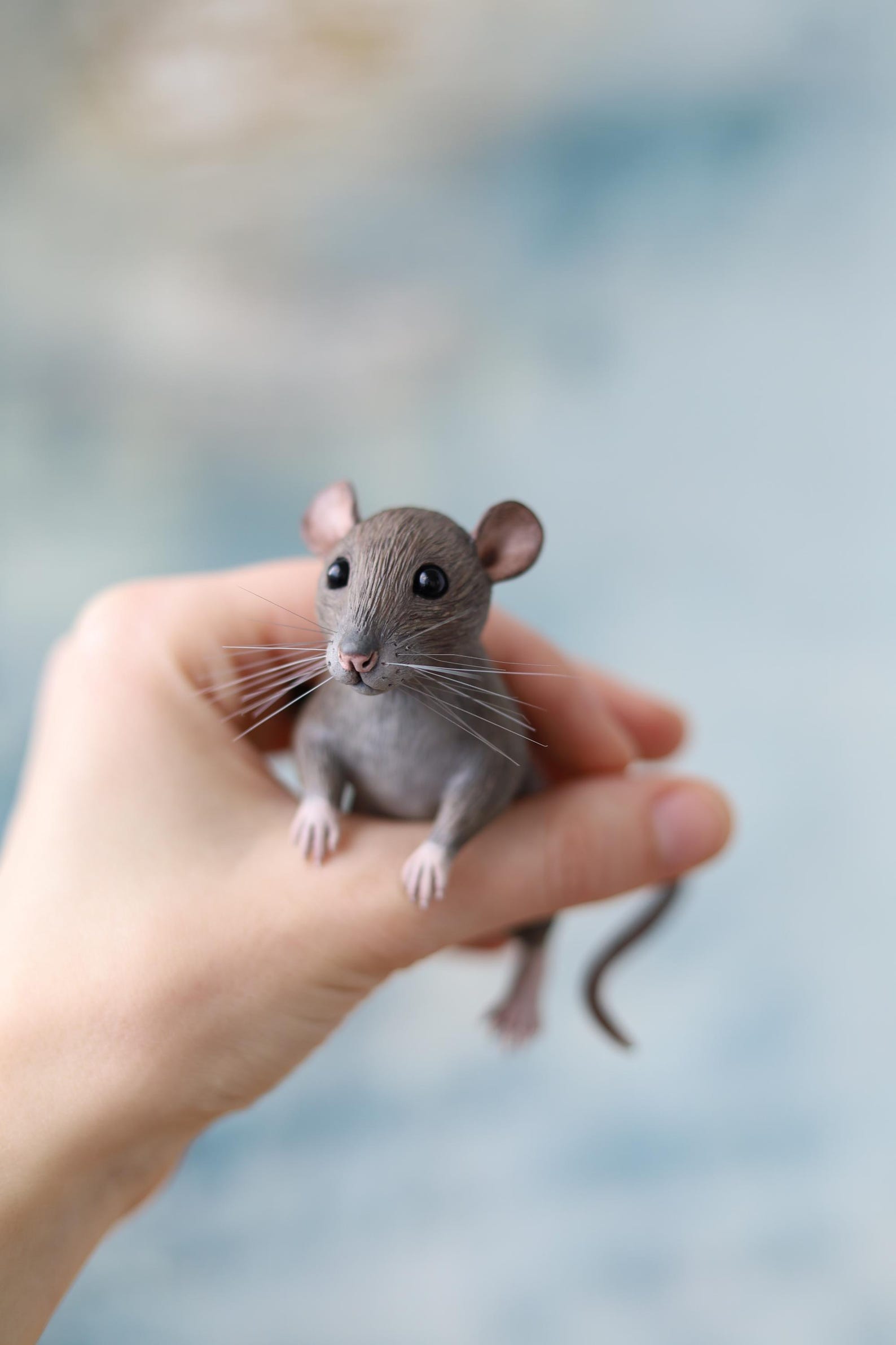 MOUSE FIGURINE, 3d Pet Copy, Rat Portrait, Rat Figurine, Polymer Clay ...