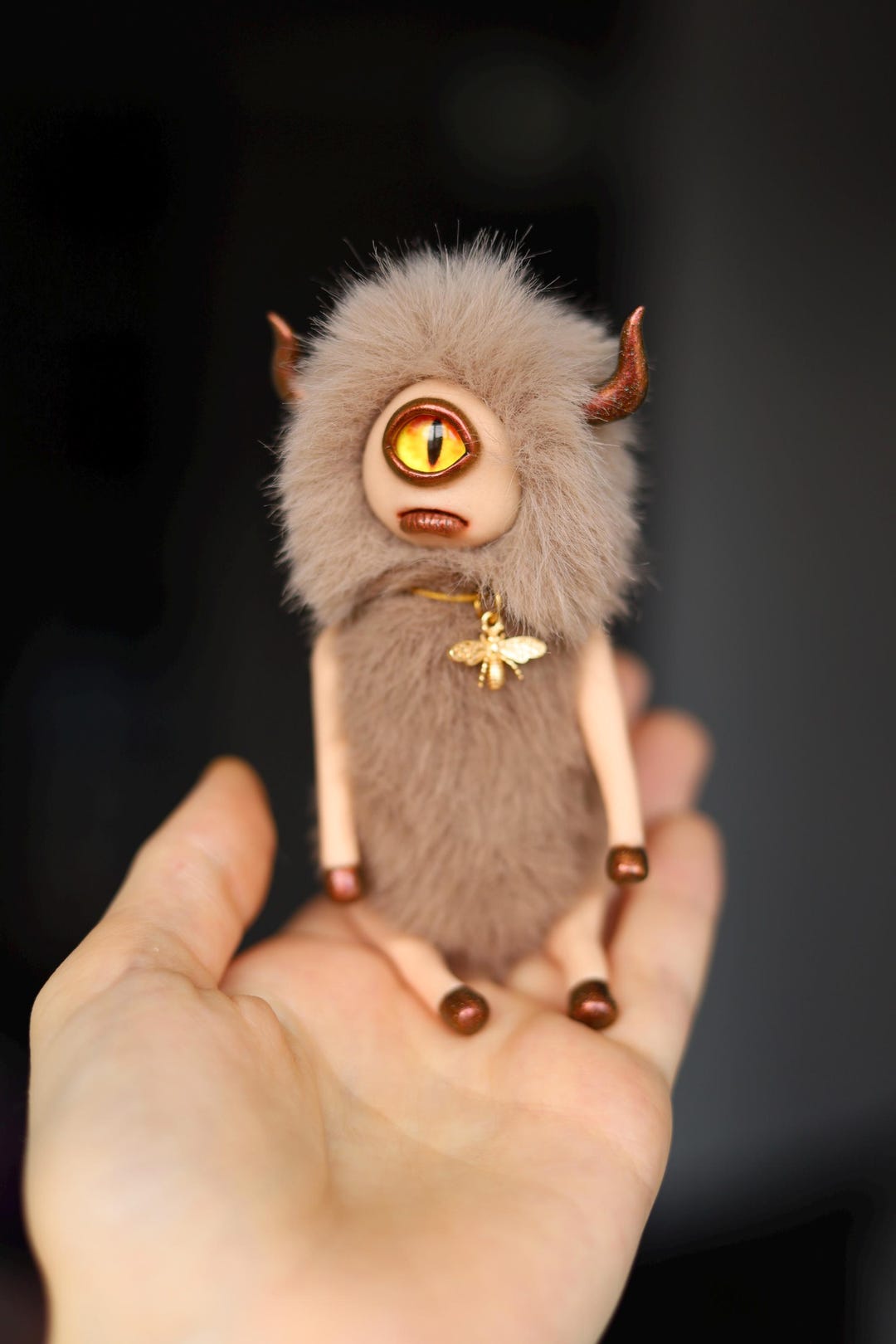 Puff Plush Cyclop, Stuffed Monster, Cyclops Plushie, Soft Faux Fur ...