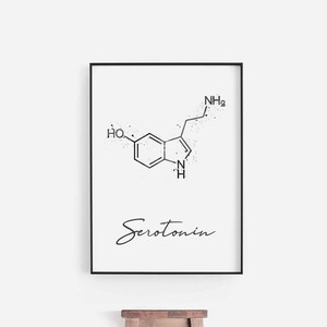 Serotonin Molecule Print Chemistry Molecule Wall Art - Etsy UK