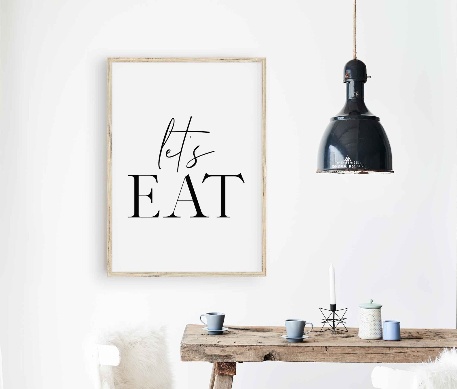 Kitchen Print Let's Eat Typography Print Home Wall Art - Etsy