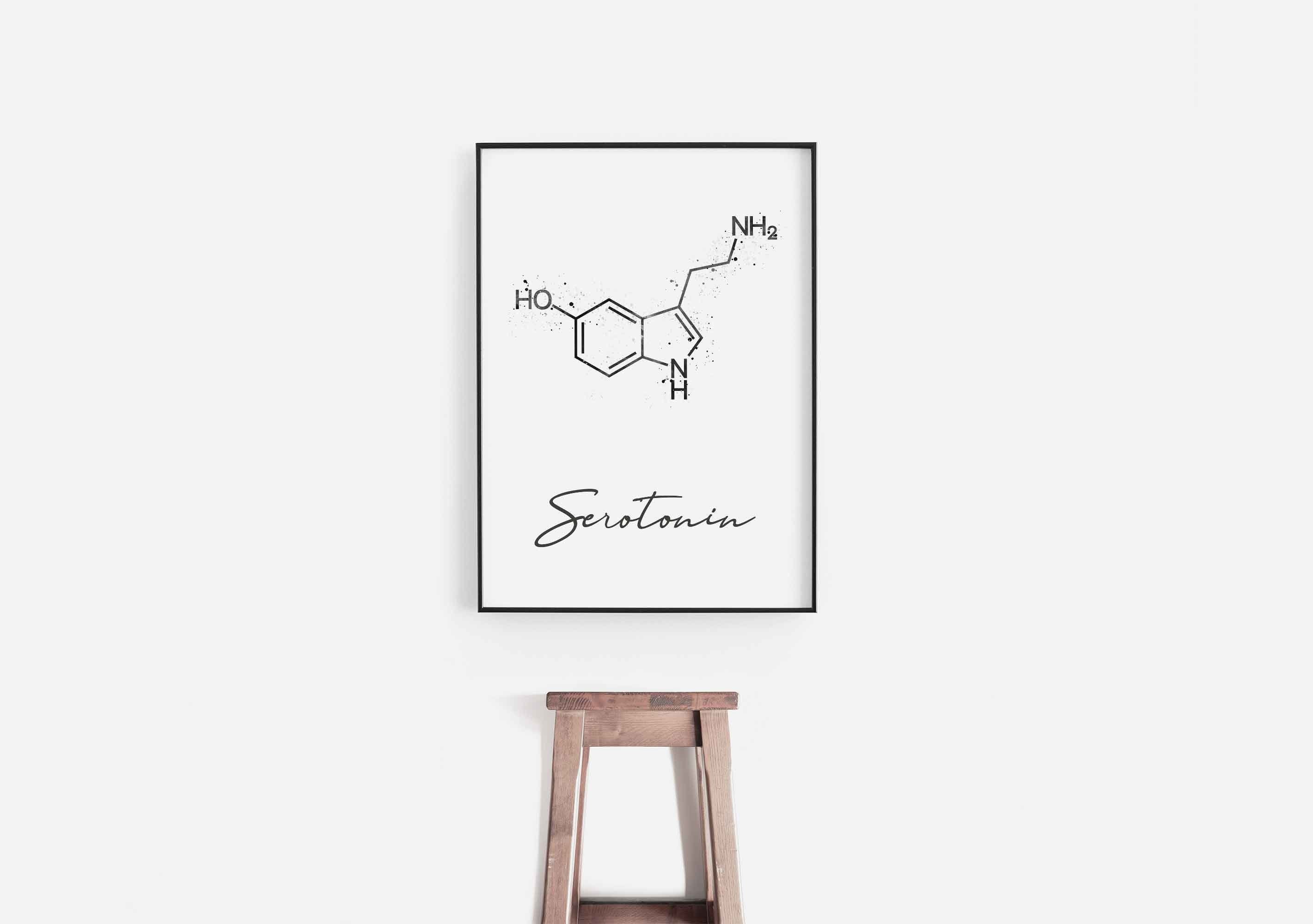 Serotonin Molecule Print Chemistry Molecule Wall Art - Etsy UK