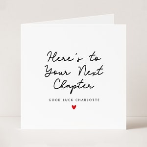 Here's to Your Next Chapter Card, Personalised Leaving Card - Etsy UK