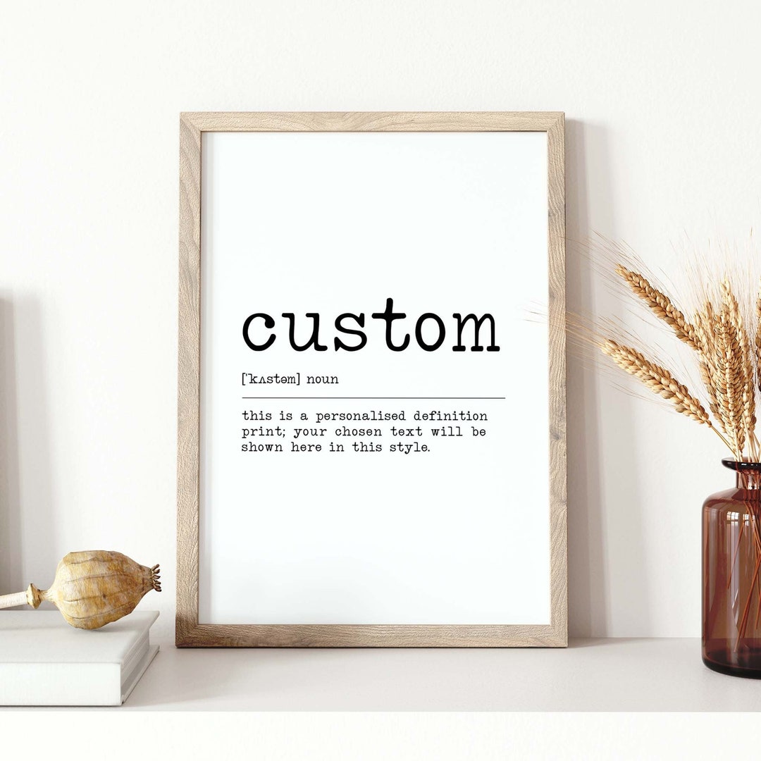 Custom Definition Print, Personalised Quote - Etsy