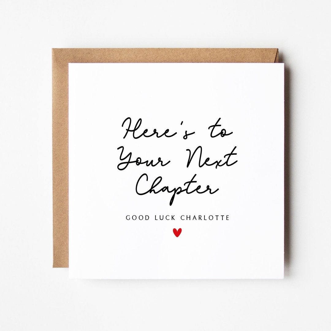 Here's to Your Next Chapter Card, Personalised Leaving Card - Etsy