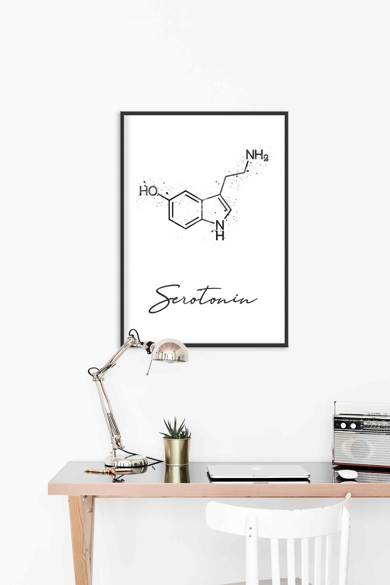 Serotonin Molecule Print Chemistry Molecule Wall Art - Etsy UK