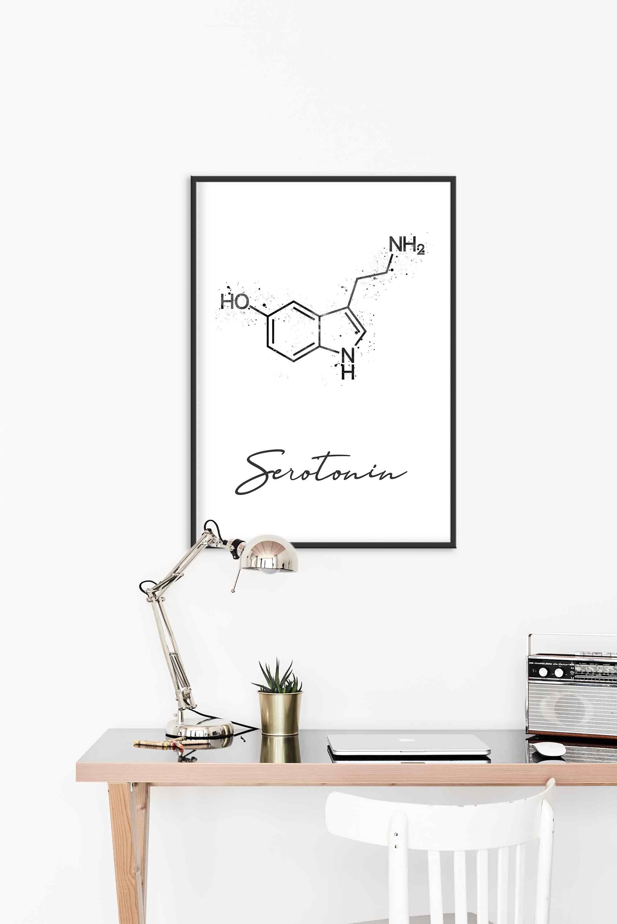 Serotonin Molecule Print Chemistry Molecule Wall Art - Etsy UK