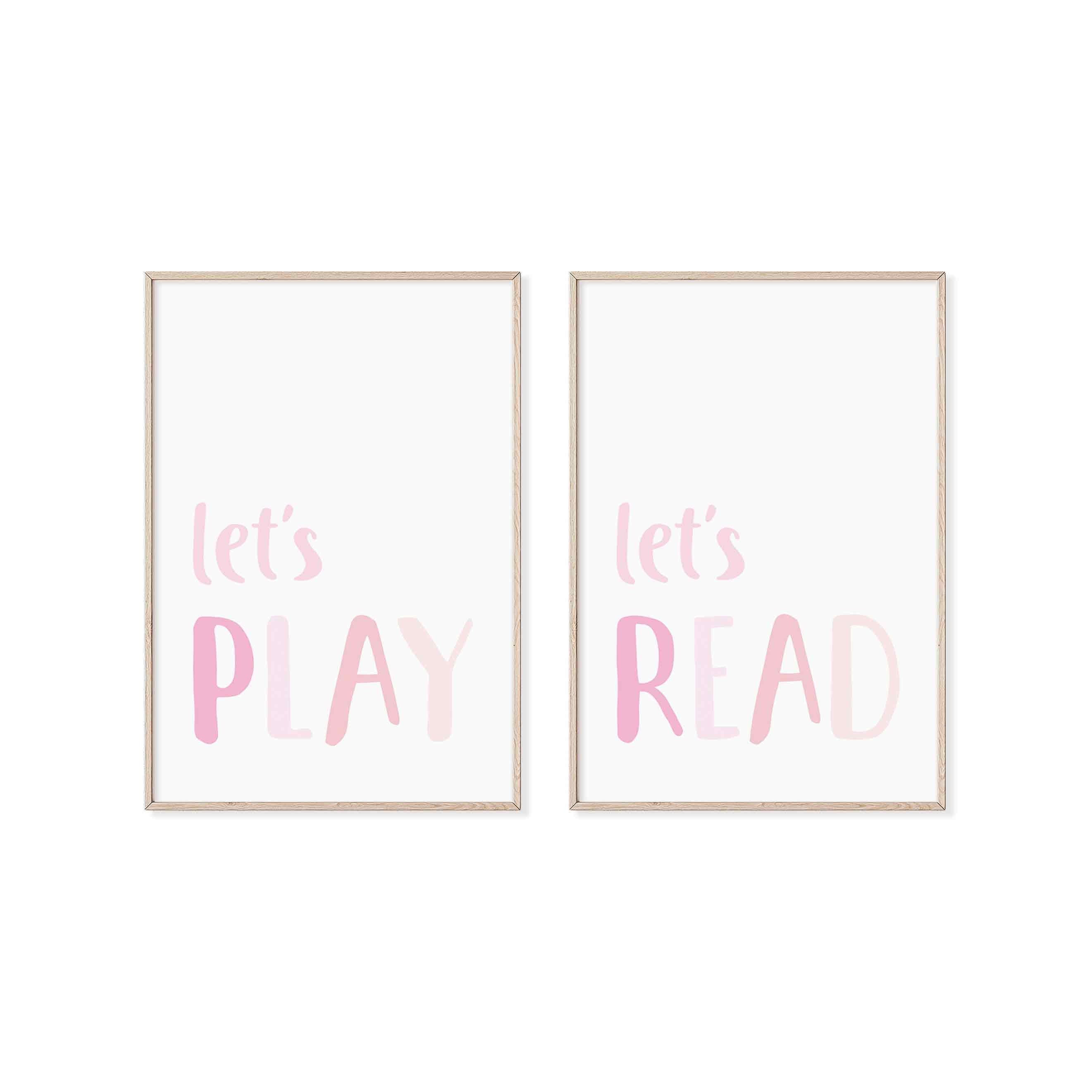 Set of 2 Let's Play and Let's Read Prints Kids Room - Etsy UK