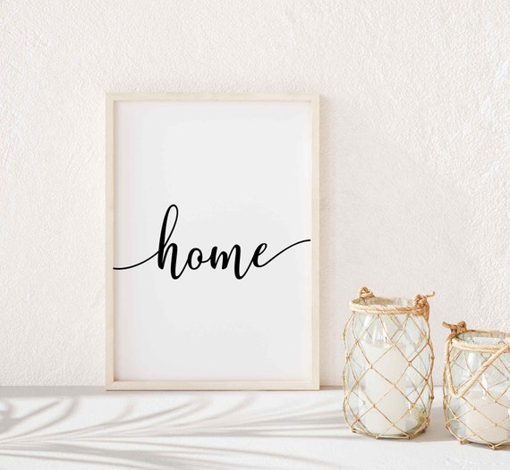 Minimalist Wall Art Home Word Print Calligraphy Wall Art - Etsy