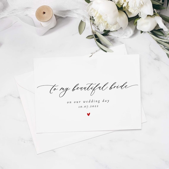 To My Bride on Our Wedding Day Personalised Card Wedding Card - Etsy UK