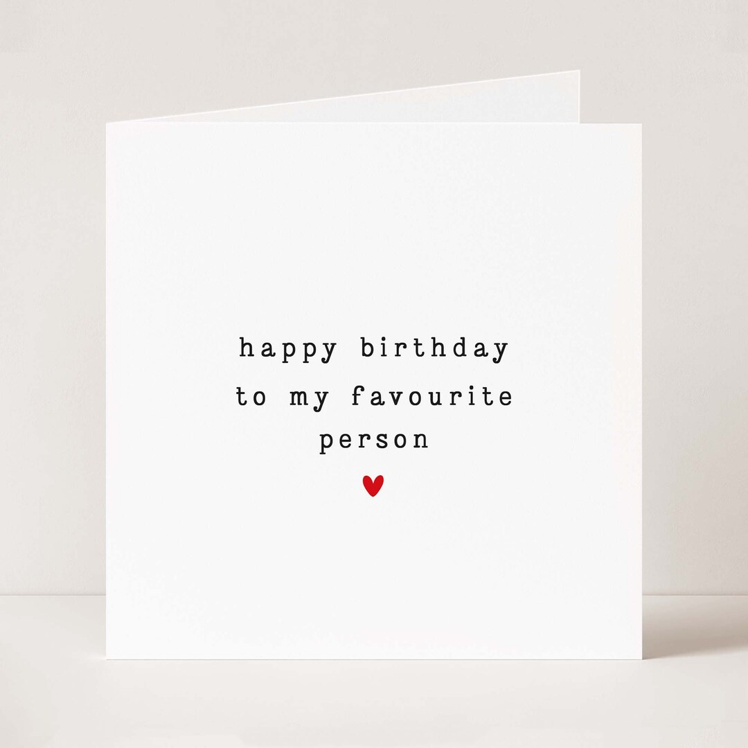 Happy Birthday to My Favourite Person Card - Etsy