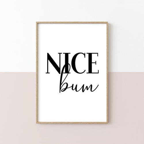 Set Of 2 Prints Peachy And Nice Bum Print Bathroom Decor Etsy Uk