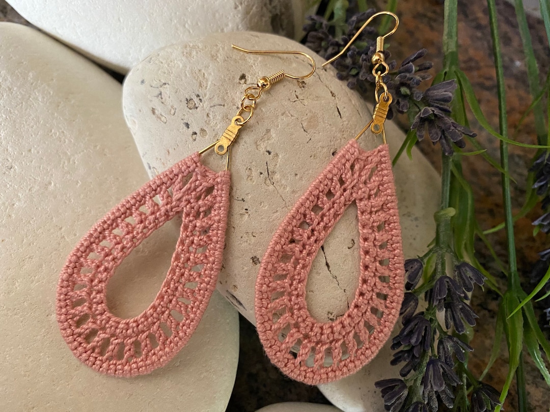 Isabella Handmade Crochet Earrings| Gift for Her, Statement Crochet ...