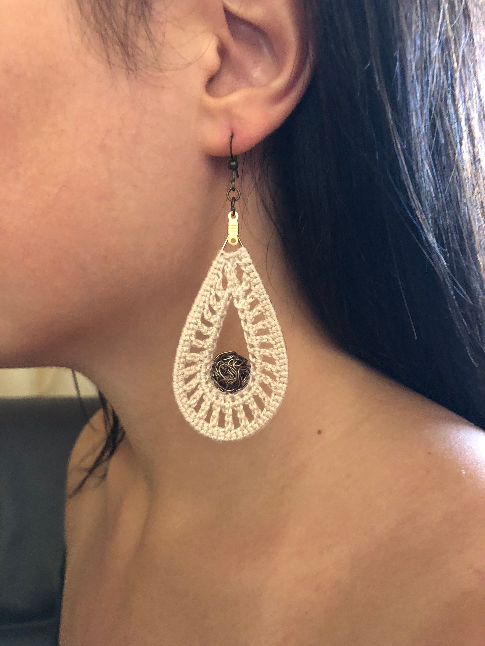 Antique Glamour Handmade Crochet Earrings|gift for Her,statement ...