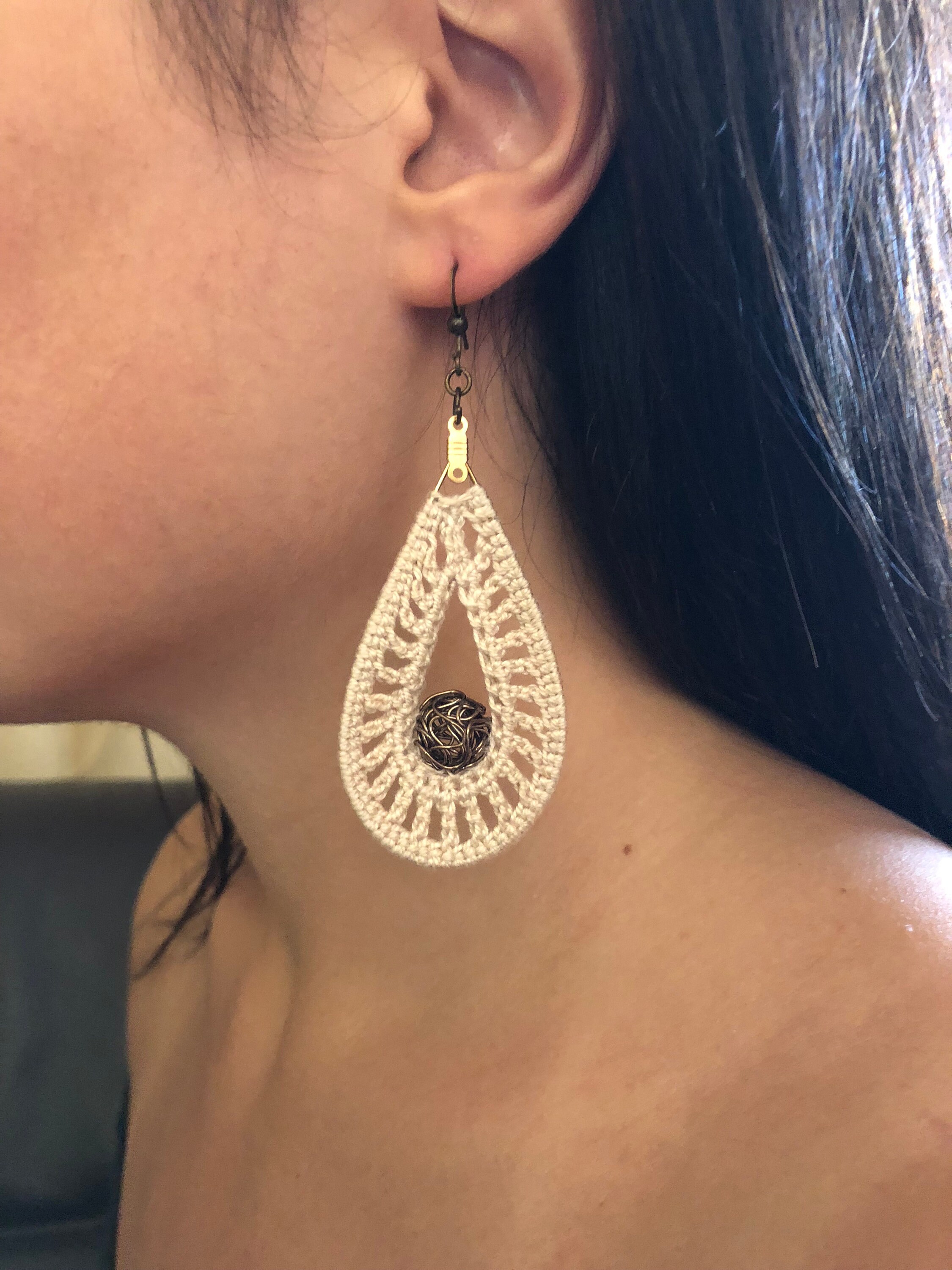 Antique Glamour Handmade Crochet Earrings|gift for Her,statement ...