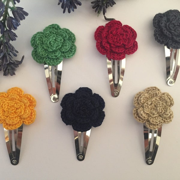 Crocheted Hair Clips - Etsy