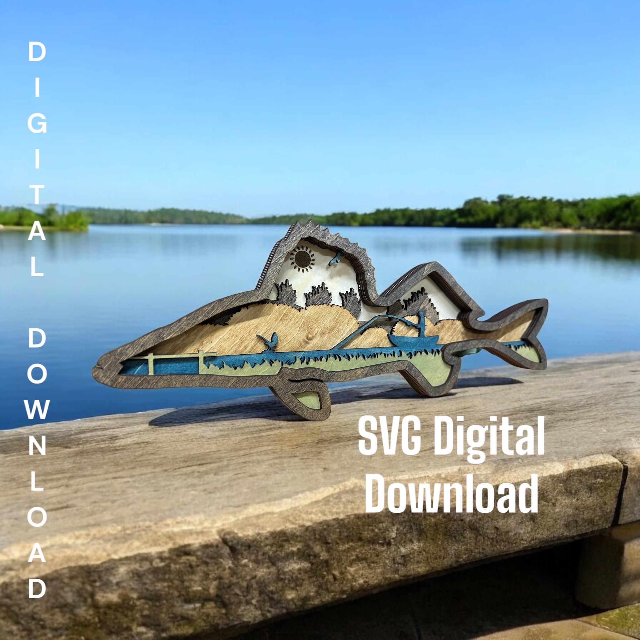 3D Laser Engraved Walleye Fish Digital SVG Files - Etsy