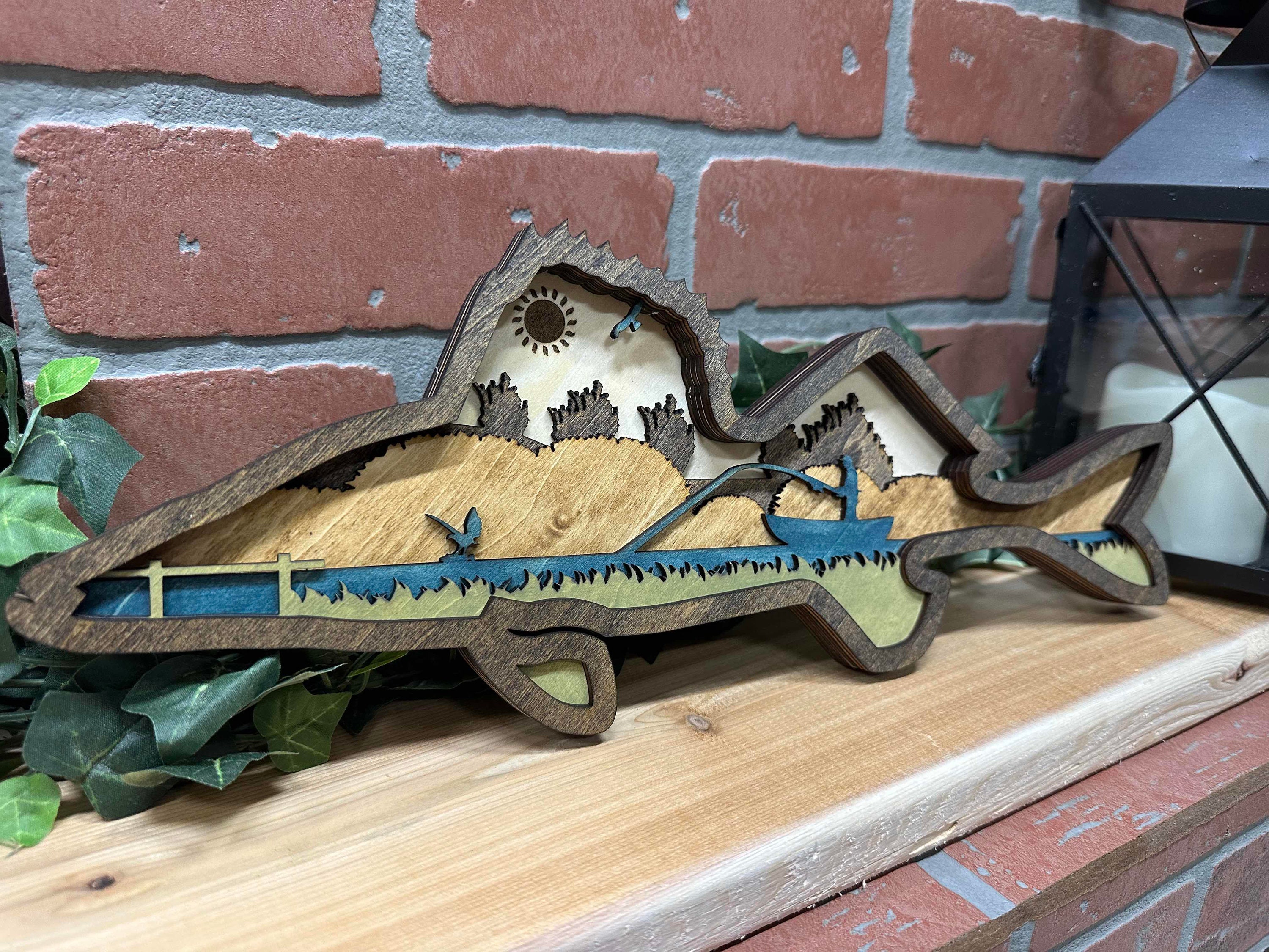 3D Laser Engraved Walleye Fish - Etsy