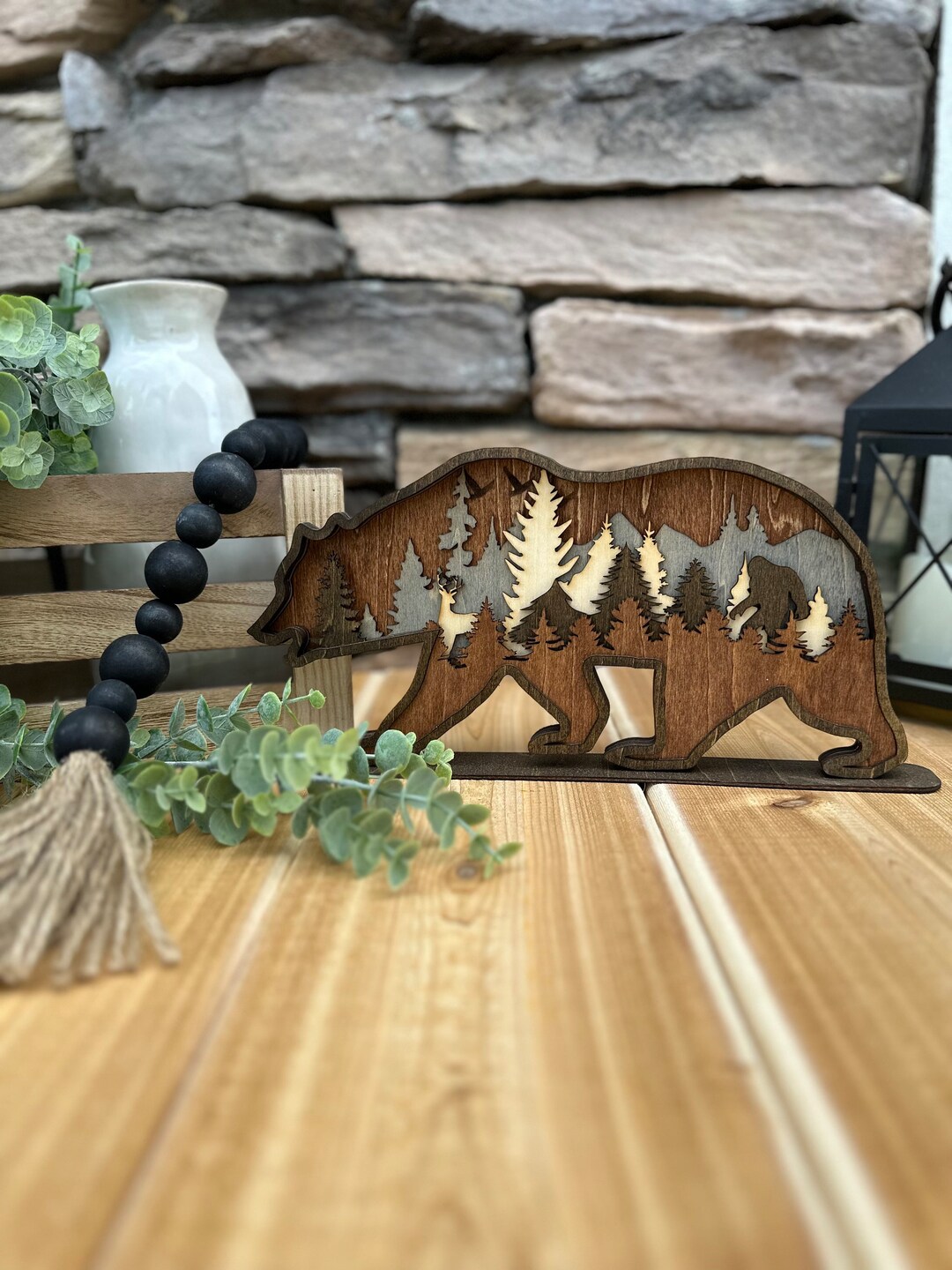 3D Laser Engraved Bear - Etsy