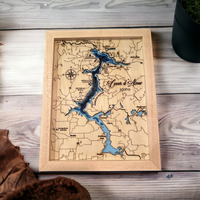 Laser Bathymetric Depth Lake Coeur D’ Alene, ID - Etsy