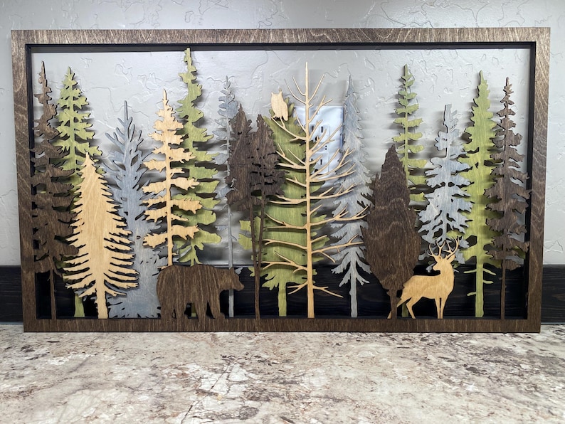 Layered Forest Wall Decor - Etsy