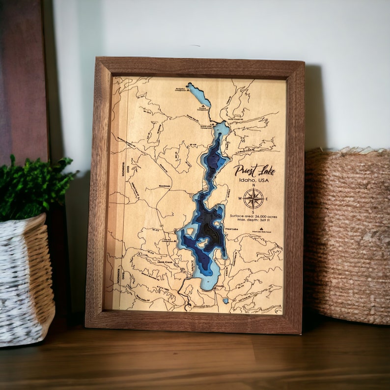 Laser Bathymetric Depth Priest Lake, ID - Etsy