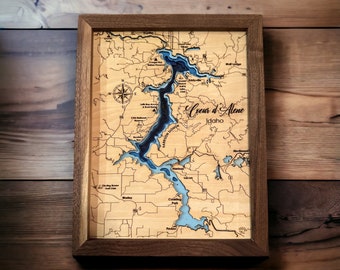 Lake Coeur D'alene Idaho Map Shape Silhouette Svg Png Dxf Pdf Eps ...