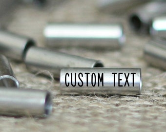 Logo Beads Custom Engraved. Golden Personalized Beads. Large | Etsy