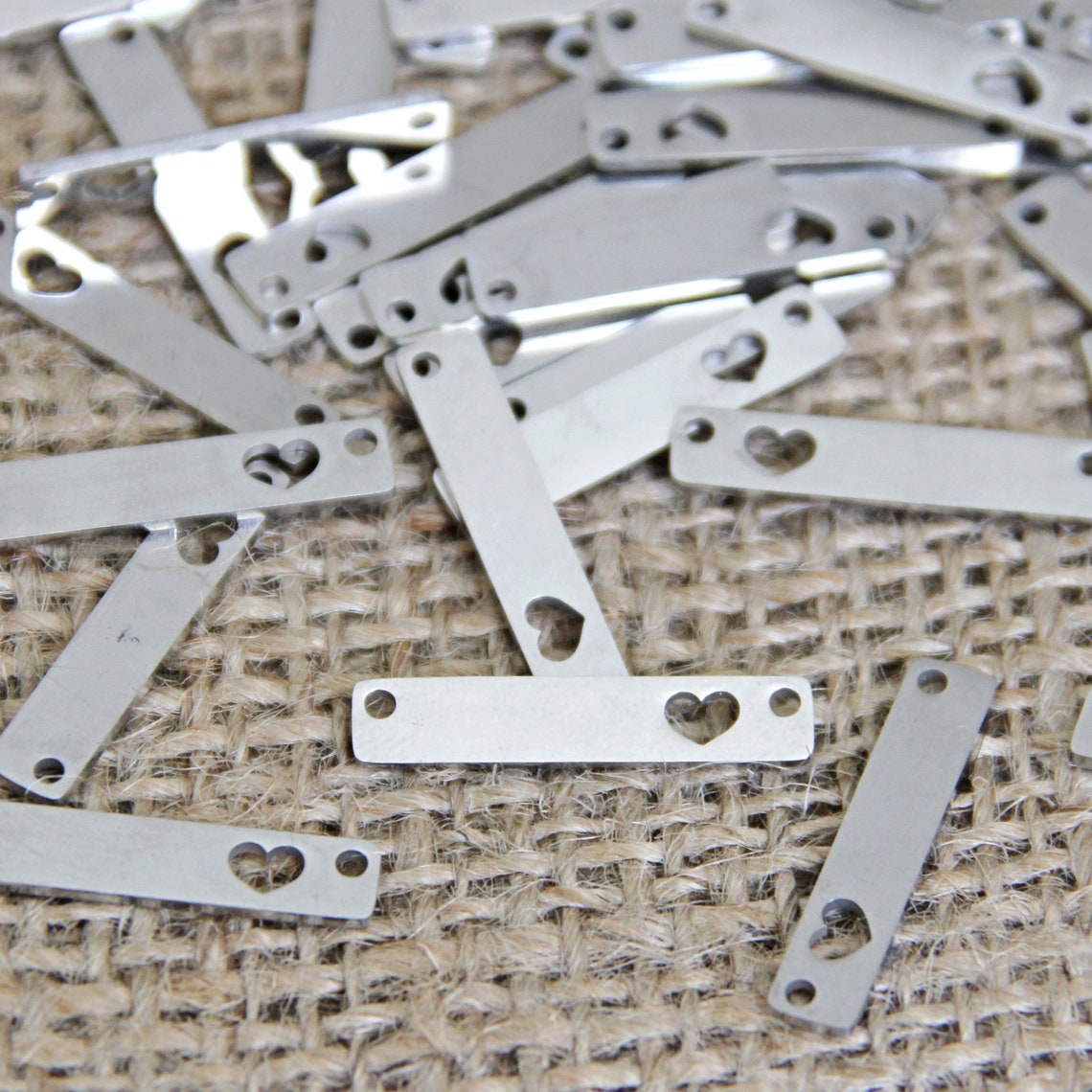 Personalized Bar Heart Charms Custom Engraved. Name Bar for Necklace ...