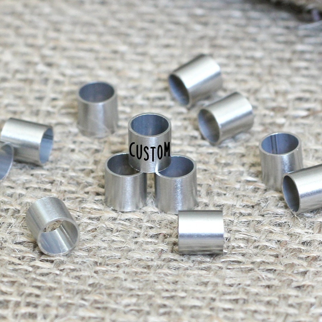 Beads for Bracelet Custom Engraved. Personalized Steel Column Spacers ...