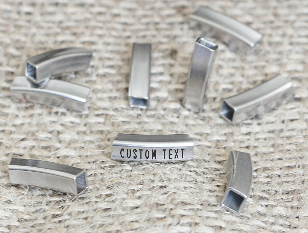 Custom Spacers Engraved Beads. Logo Bulk Square Tubes Personalized ...