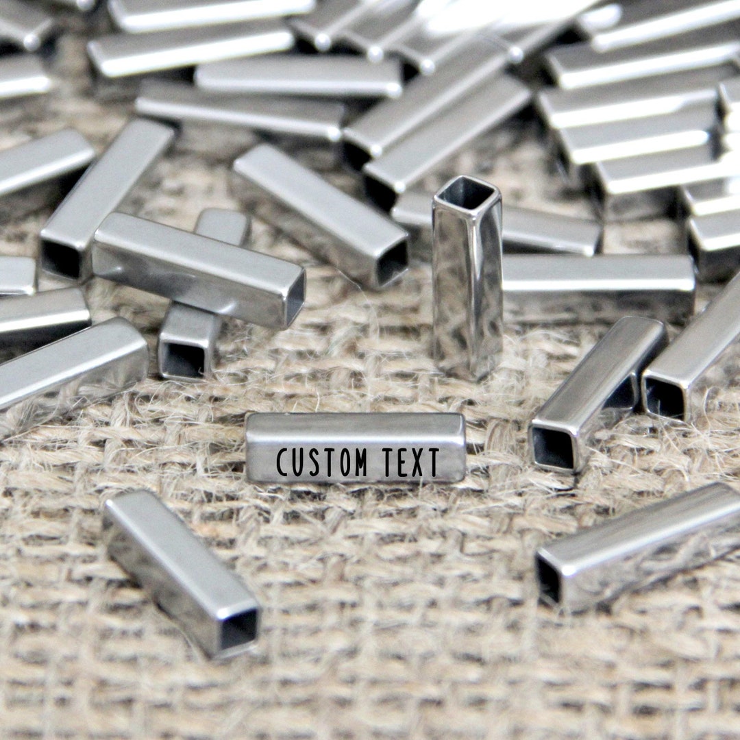 Personalized Charm Bead Connector. Custom Spacers Engraved Golden Gift ...