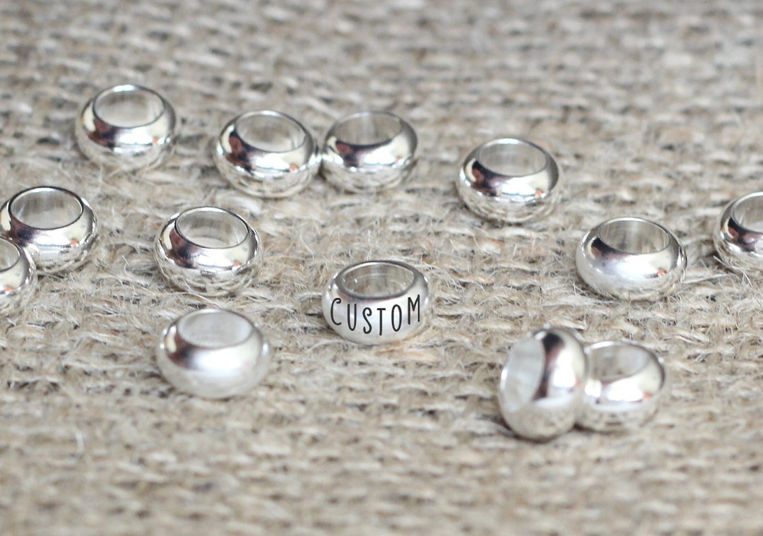 Personalized Metal Connector Engraved. Custom Spacer Bead. Tag ...