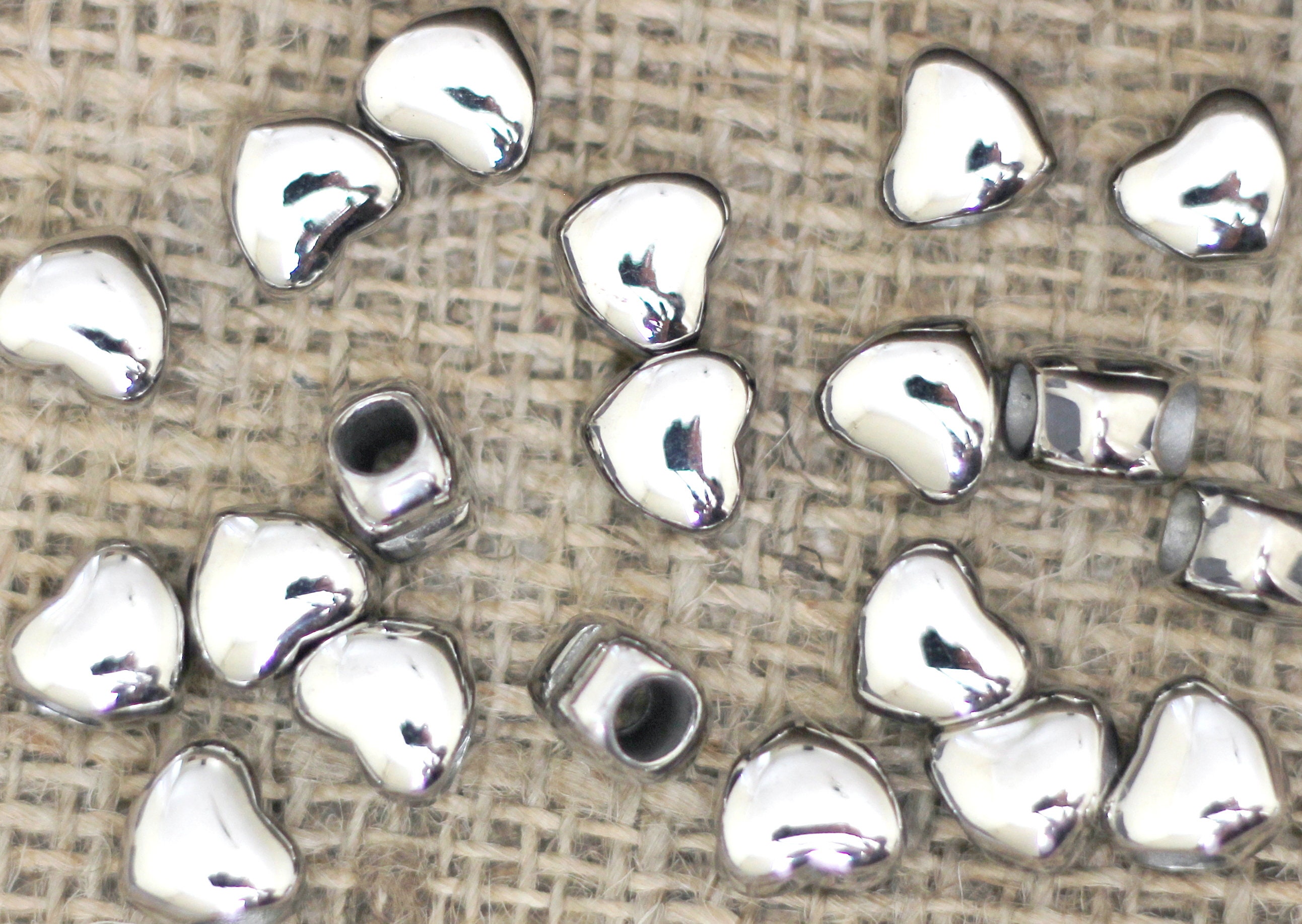 Heart Beads Metal Custom Wholesale DIY Craft Personalized - Etsy