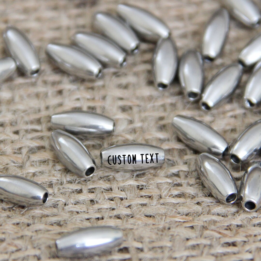 Engraved Name Beads Logo Personalized. Custom Spacers Wholesale Metal ...