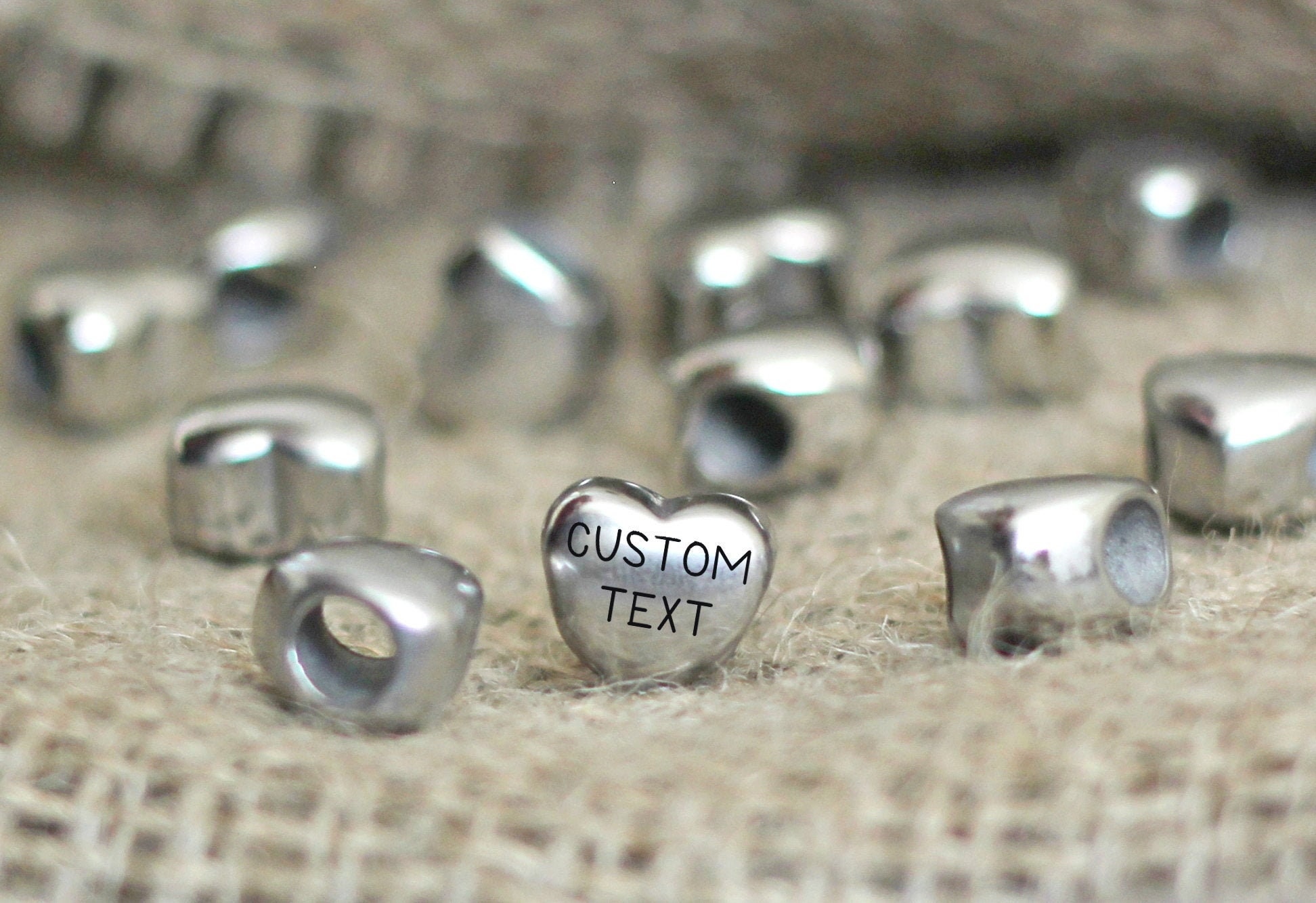 Heart Beads Metal Custom Wholesale DIY Craft Personalized - Etsy